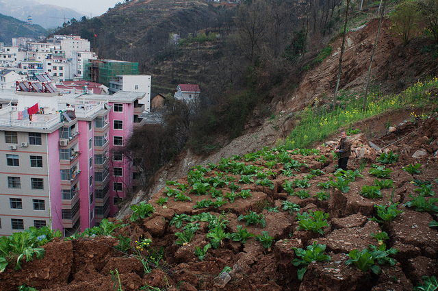 Photo: Extreme farming after a landslide, by Christopher Cherry